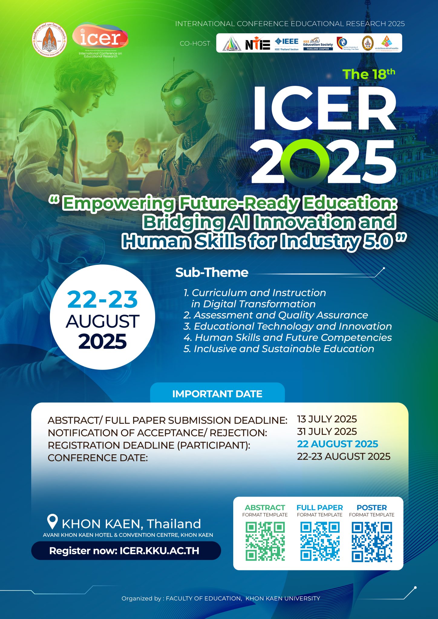 ขอเชิญเข้าร่วมงานและส่งผลงานประชุมวิชาการนานาชาติ ICER 2025 - The 18th International Conference ...